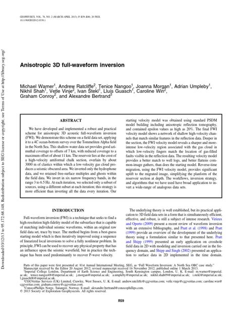 anisotropic 3d full waveform inversion download free pdf angular