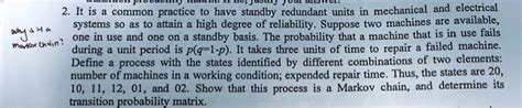 solved 2 it is common practice to have standby redundant units in