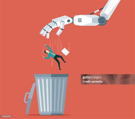 Giant Robot Throwing Man In A Trash High Res Vector Graphic Getty Images