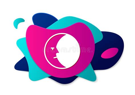 ícone Da Lua De Cor Isolado Em Fundo Branco Banner Abstrato Com Formas