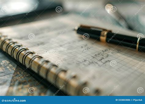 Detailed Close Up Of Handwritten Notes On Notepad For Productivity And