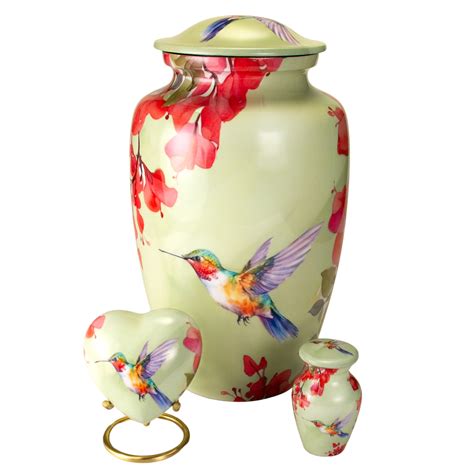 Hummingbird In Nature Aluminum Urn Adult Cremation Urn