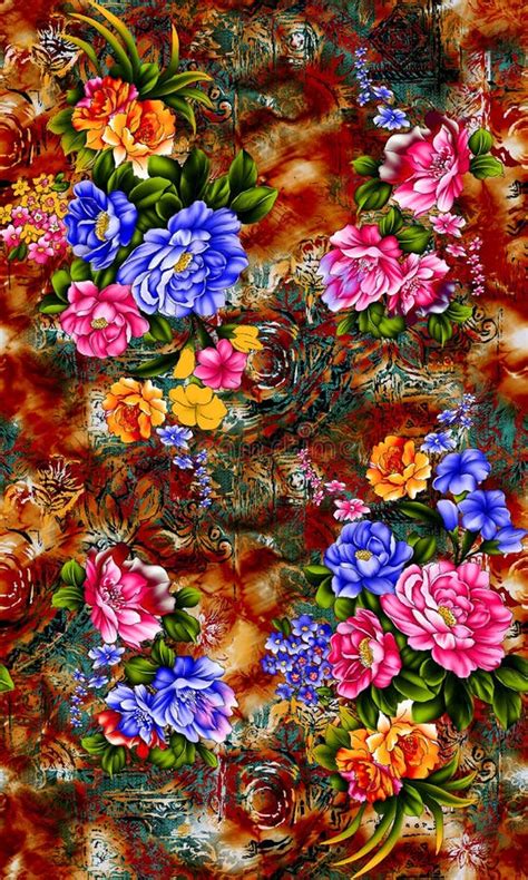 Digital Textile Design Geometrical Traditional Seamless Pattern For