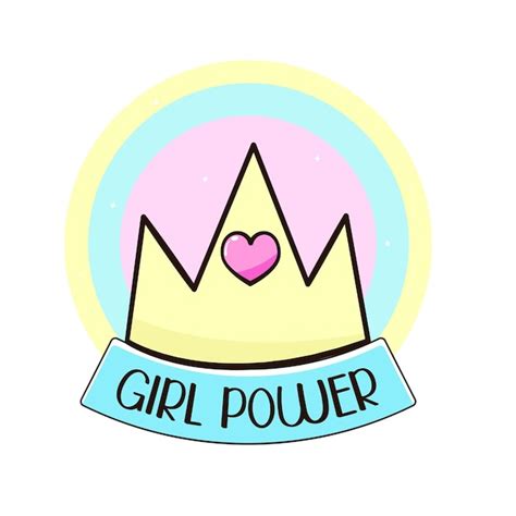 Vector De Ilustração De Adesivo De Força Feminina Vetor Premium