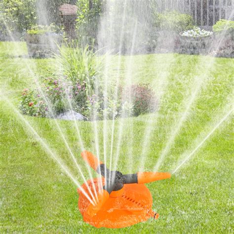 Cofest Automatic Rotating Garden Sprinkler Yellow Plastic Abs Large