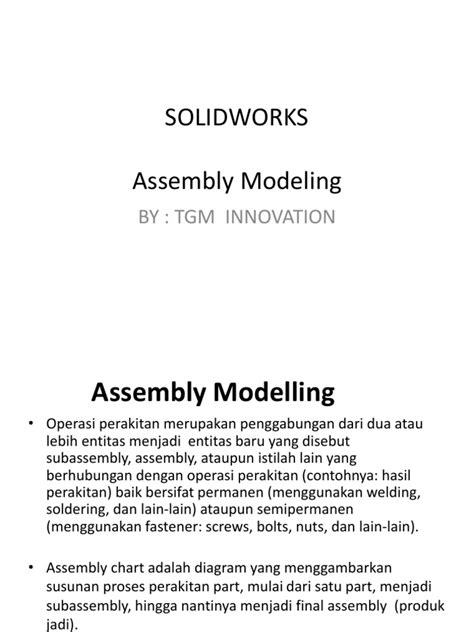 6 Assembly Modelling Pdf Bisnis Komputer