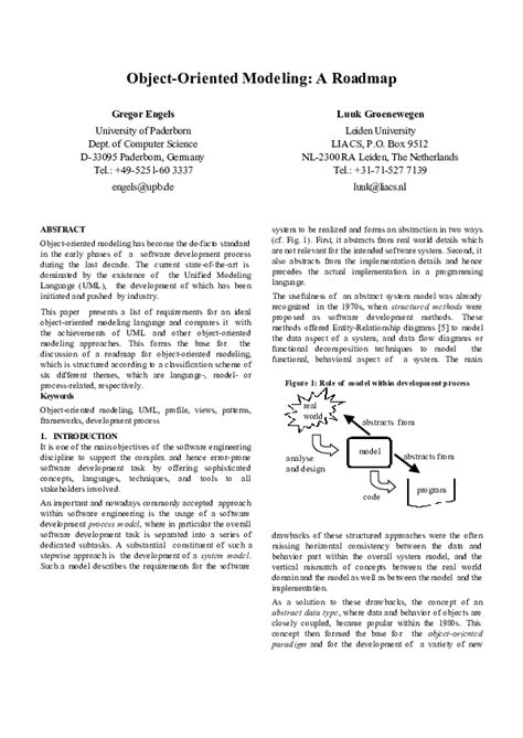 pdf object oriented modeling a roadmap