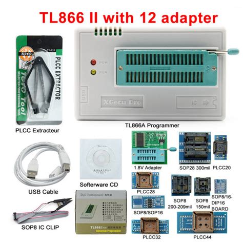 tl866ii plus universal programmer full adapters sop8 ic clip high speed
