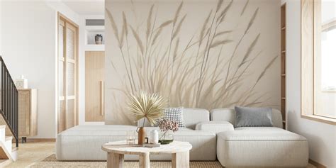 Natural Neutral Soft Grass Wallpaper