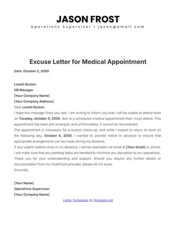 Free Printable Doctor Excuse Letter Template To Edit Online
