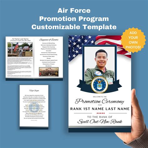Air Force Promotion Ceremony Program Canva Template Bi Fold 85x11