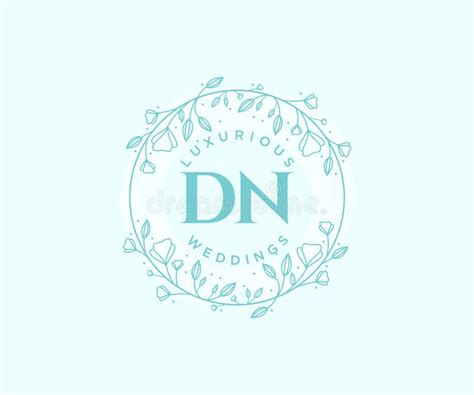 Dn Initials Letter Wedding Monogram Logos Template Hand Drawn Modern