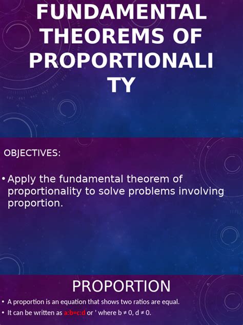 Fundamental Theorems Of Proportionality Autosaved Pdf Line Geometry Classical Geometry