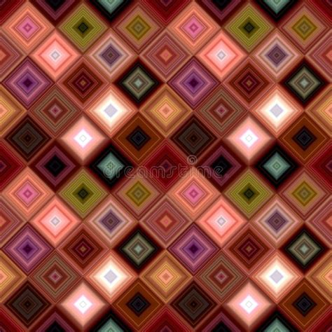 Colorful Seamless Abstract Diagonal Square Tile Mosaic Pattern