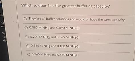 solved which solution has the greatest buffering