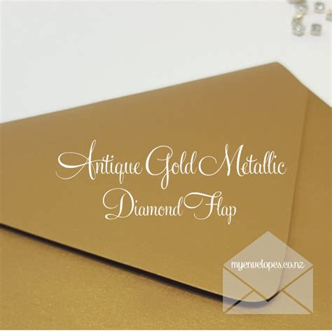 Antique Gold Metallic Envelopes 5x7 Diamond Flap My Envelopes Nz