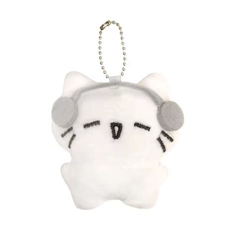 Bonito Fones De Ouvido Gatinho Casal Chaveiro Mini Chorando Gato Boneca