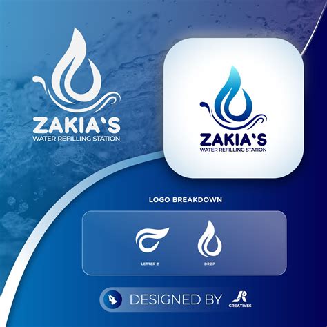 Zakias Water Station Water Station Logo Design Graphic Design Services