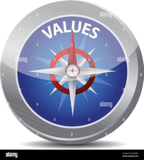 Compass Values Illustration Design Over A White Background Stock Vector