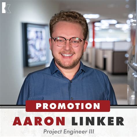 Aaron Linker Earns Promotion To Project Engineer Iii Krusinski Construction Company