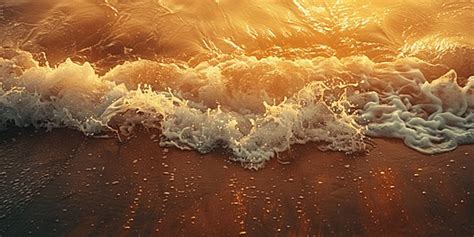 Majestic Ocean Waves Crashing On Shore Beautiful Surf Breaking Beach