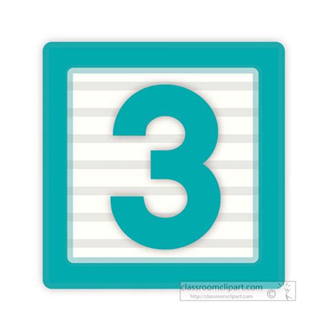Numbers Clipart Number Block Three Classroom Clipart