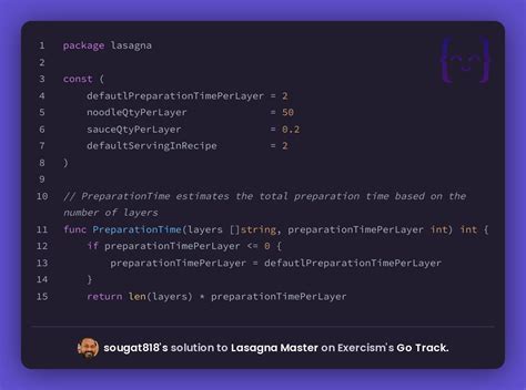 sougat818 s solution for lasagna master in go on exercism