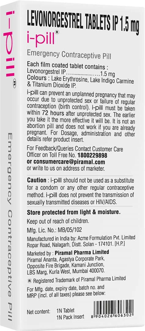 Buy I Pill Emergency Contraceptive Pill Online And Get Upto 60 Off At