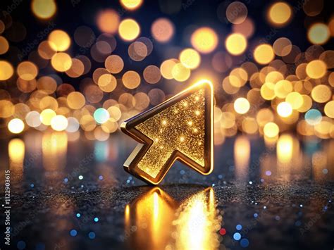 Elegant Gold Cursor On Night Background Perfect For Digital Design And User Interface Elements