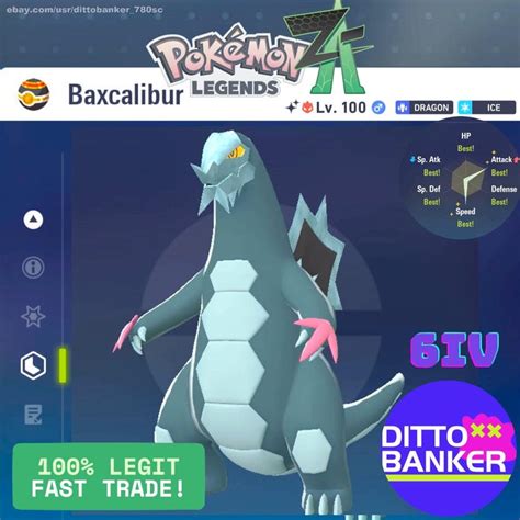 Legends Z A Shiny Baxcalibur Alpha Lv 100 Adamant 6iv Max Ev Fast Trade