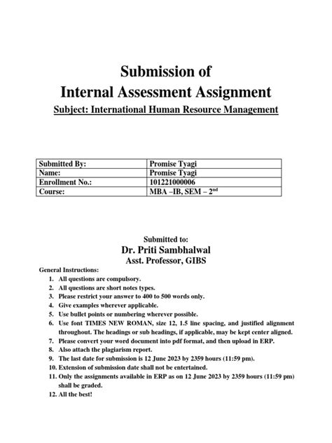 Ihrm Assignment Pdf