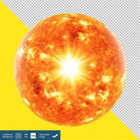 Premium Psd Hyperrealistic Photo Of The Sun On White Background