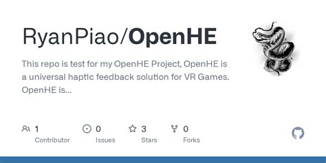 Github Ryanpiaoopenhe This Repo Is Test For My Openhe Project Openhe Is A Universal Haptic