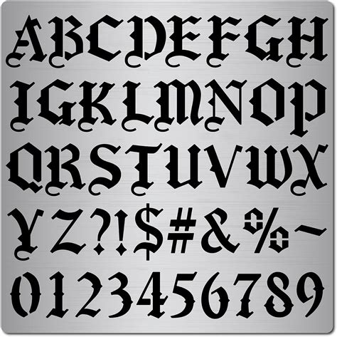63 Inch Metal Gothic Font Lettering Stencil 1 High