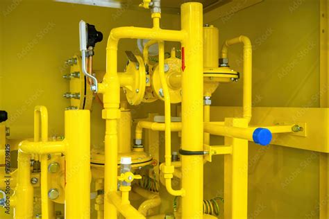 Gas Compressor Station Metal Cabinet With Pipes For Propane Supply Industrial Gas Equipment