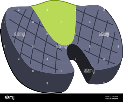 Pillow Desk Chair Cushion Cartoon Vector Illustration Stock Vector