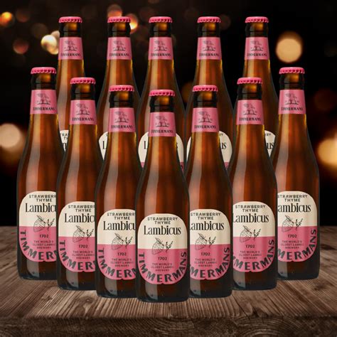 Timmermans Lambicus Strawberry Thyme Belgian Fruit Beer 330ml Bottles 40 Abv 12 Pack