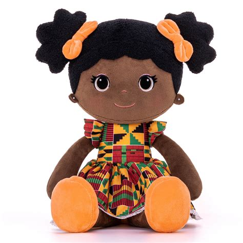 Best Seller Mabel Kente Soft Plush Black Doll Personalised Kente
