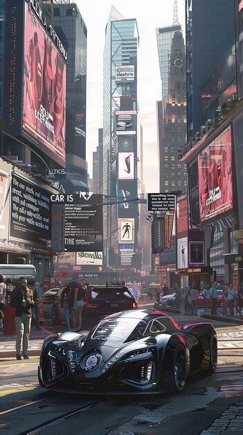 Quotautonomous Electric Car Driving On City Streetquot Premium Ai Generated Image