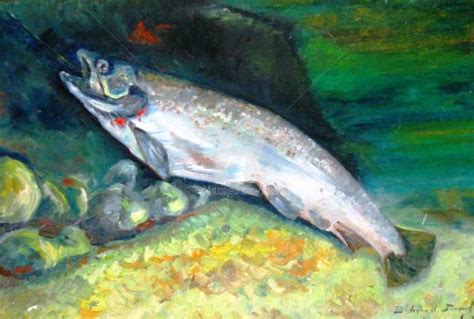 La Truite De Courbet Reproduction Pintura Por Daniel Bahuaud Artmajeur