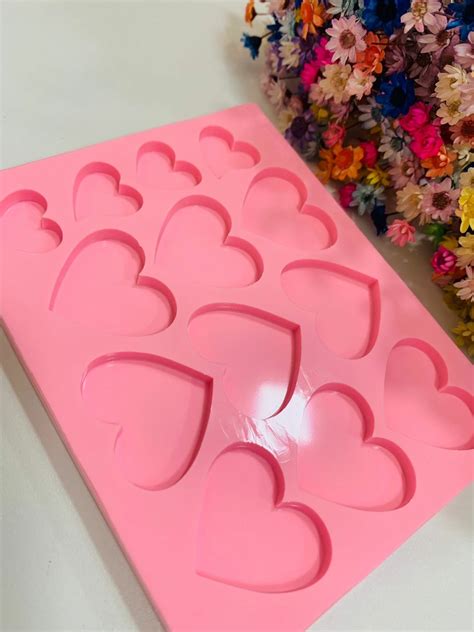 Molde 9 Corações 3 Cm Jea Moldes De Silicone