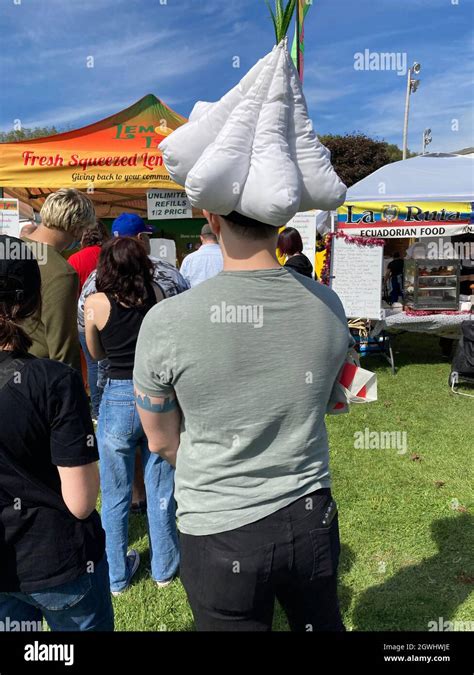 Man With Garlic Hat At Saugerties Garlic Festival Aka Hudson Valley