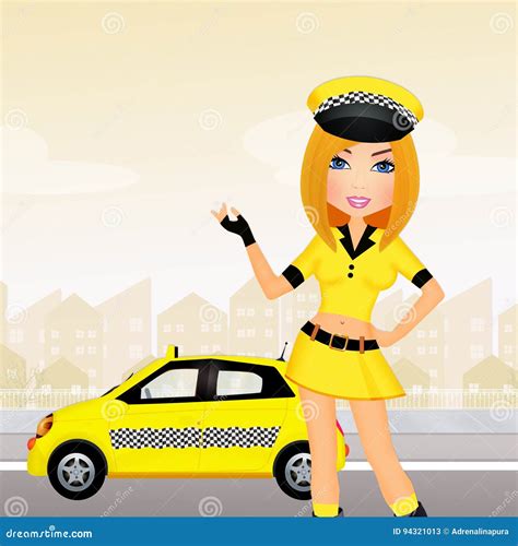 Taxi Driver Girl Stock Illustration Illustration Of Woman 94321013