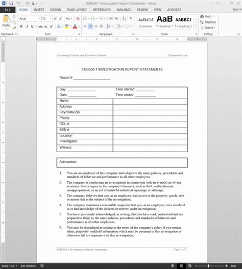 40 Private Investigator Report Templates Markmeckler Template Design