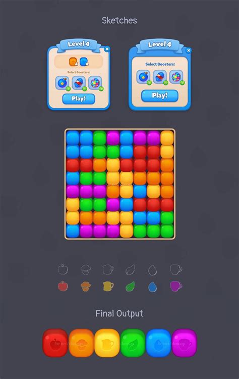 Blast Match Puzzle Game Art And Game Uxui Personal Jiwon Yang