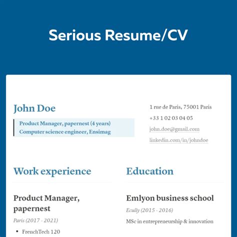 Serious Resume Cv Masterbundles
