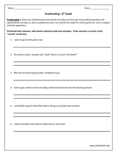 Fillable Online Proofreading Paragraphs Printable Worksheets Fax
