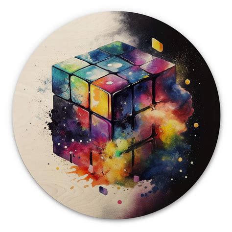 Wall Circle Wood Heine Magical Rubiks Cube Wall