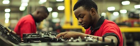 Workers Assembling Products On A Production Line Premium Ai Generated