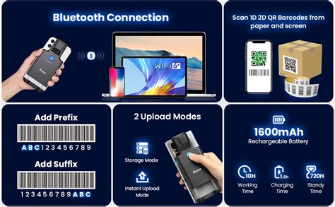 Eyoyo Bluetooth Qr Code Scanner Back Clip Phone Barcode Scanner 2d